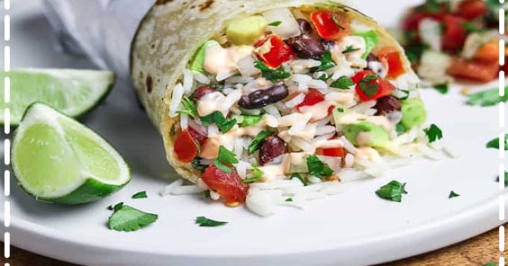 Chipotle Vegan Burrito with Cilantro Lime Rice - Elisa Munnaf
