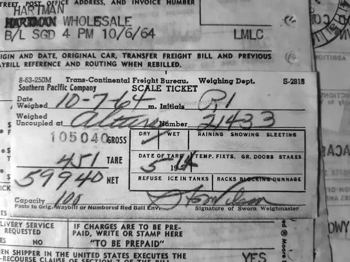 modeling the SP: Waybills, Part 84: weigh slips