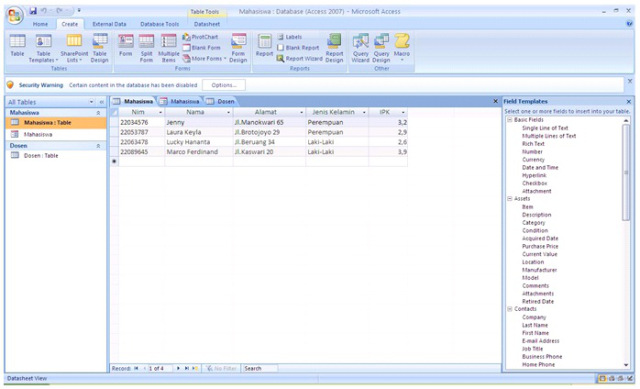 MICROSOFT ACCESS 2007: Microsoft Office Access 2007