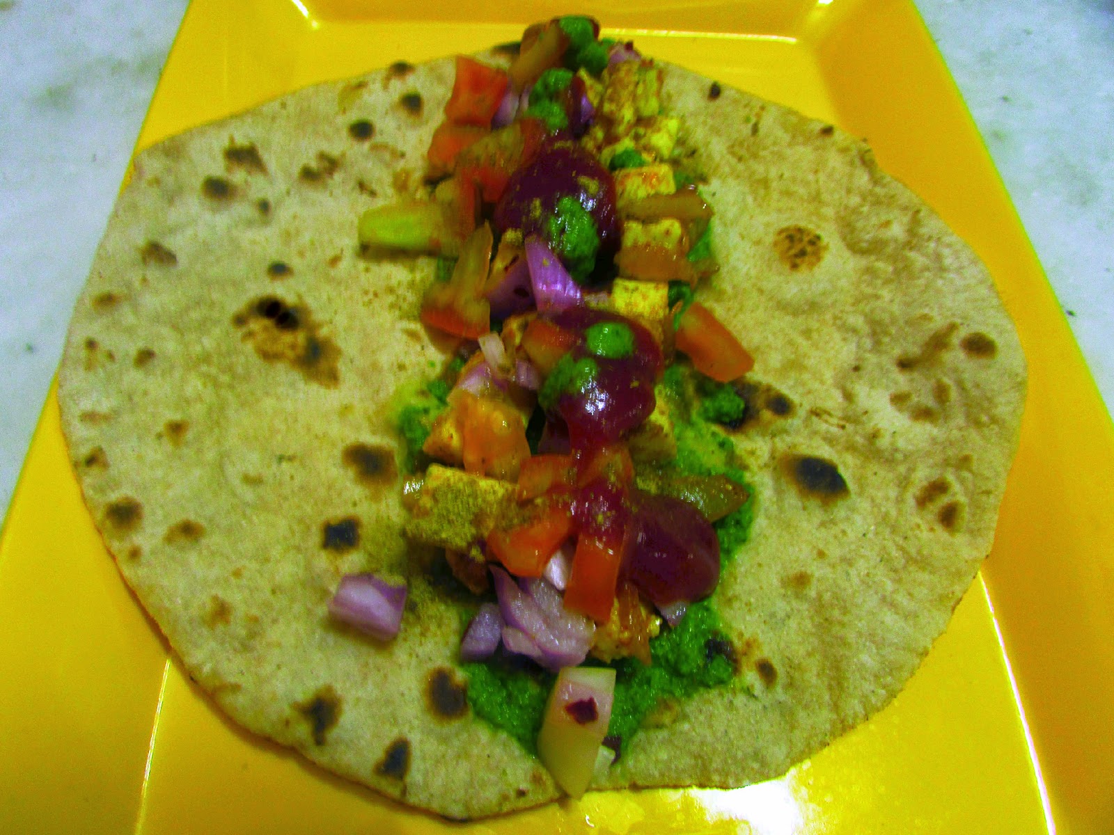 Healthy paneer roti frankie
