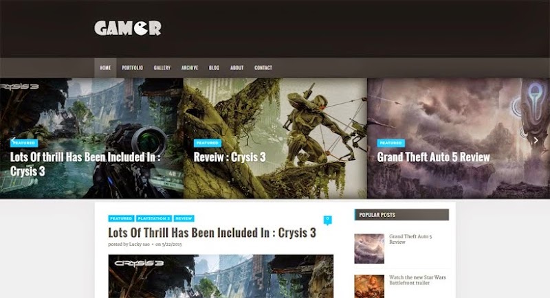 Gamer Responsive Blogger Template