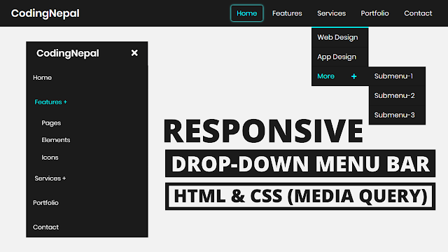 Responsive Dropdown Menu Bar using HTML & CSS Responsive Dropdown Menu Bar using HTML & CSS