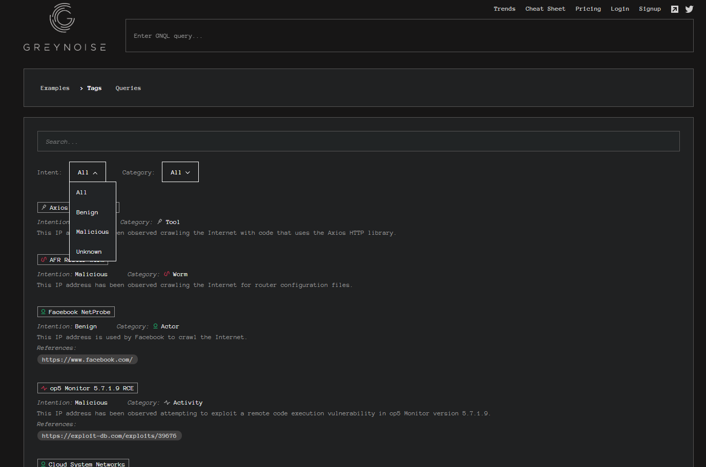 Explorando Internet con GreyNoise
