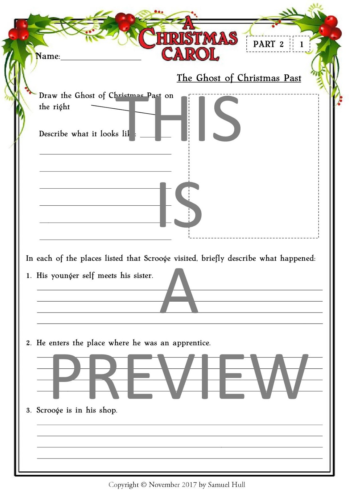 A Christmas Carol Movie Guide + Activities (Color + B/W) - Answer Key ...