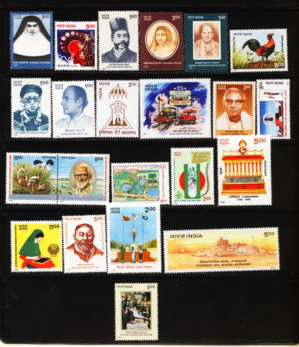 Heritage of Indian stamps site: India Stamps issued in Year 1996