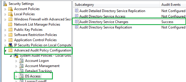 How to enable Active Directory Change Events
