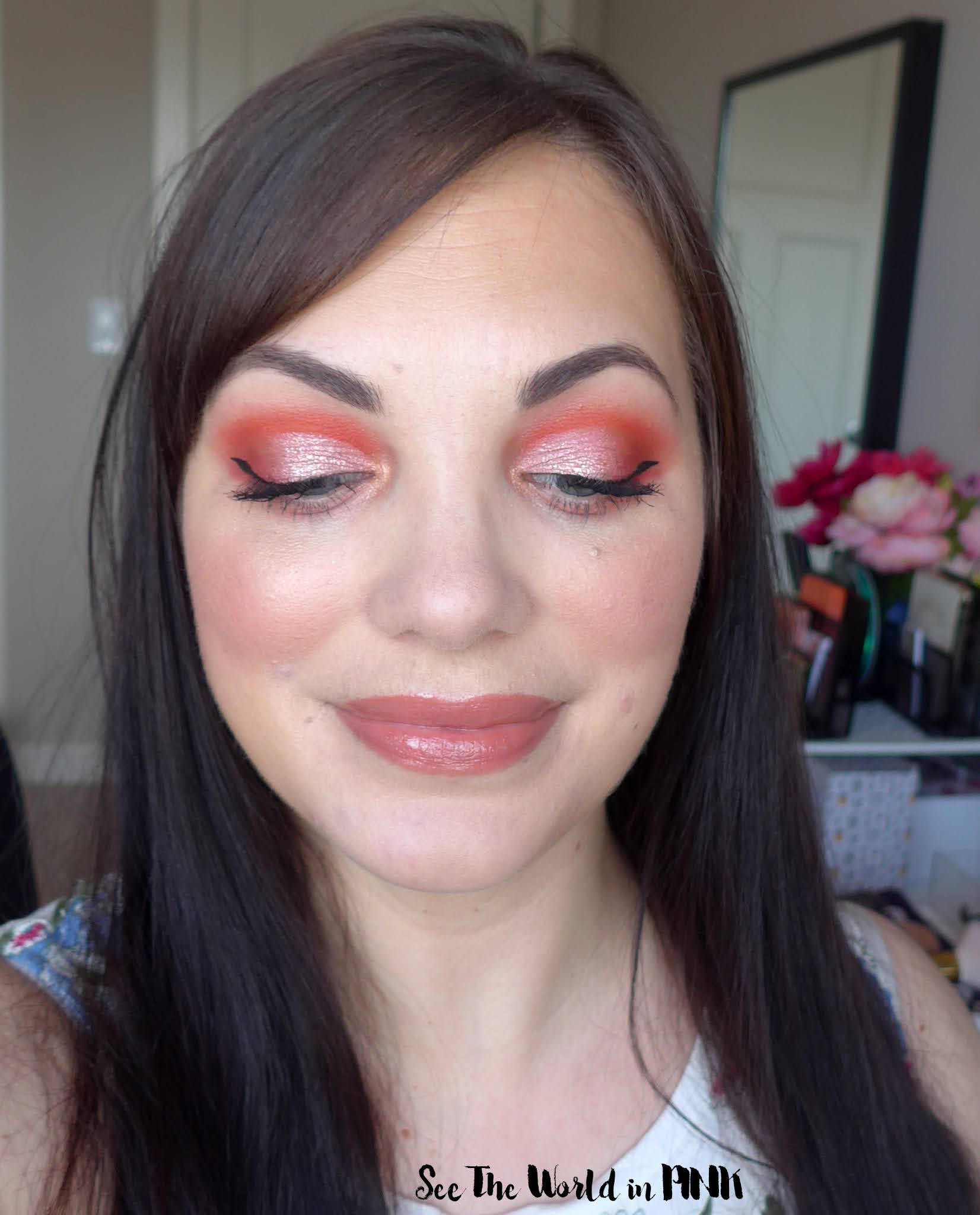 April Shop My Stash ~ Coral Pink Makeup Look | See the World in PINK