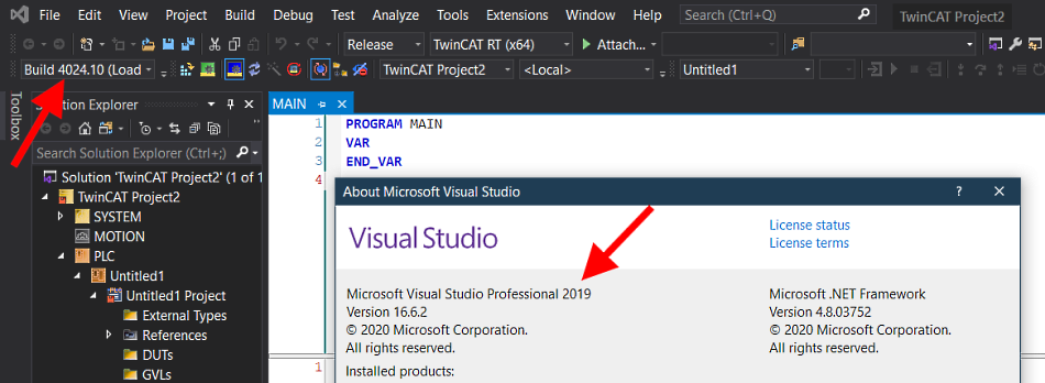 Go TwinCAT: New TwinCAT build 3.1.4024.10