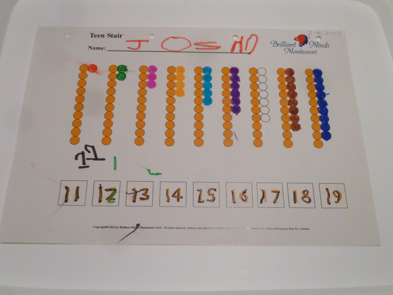 Family FECS: Montessori Activity: Teen Bead Stair
