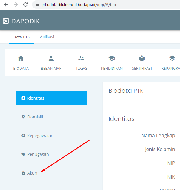 4845 Lampung: Cara Verifikasi Akun PTK di Manajemen Dapodik 2021