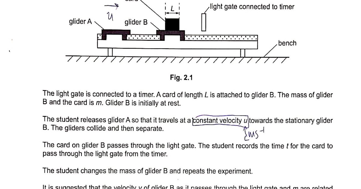 Cambridge A Level Physics: FM21 P52 Q2 Glider Collision Speed