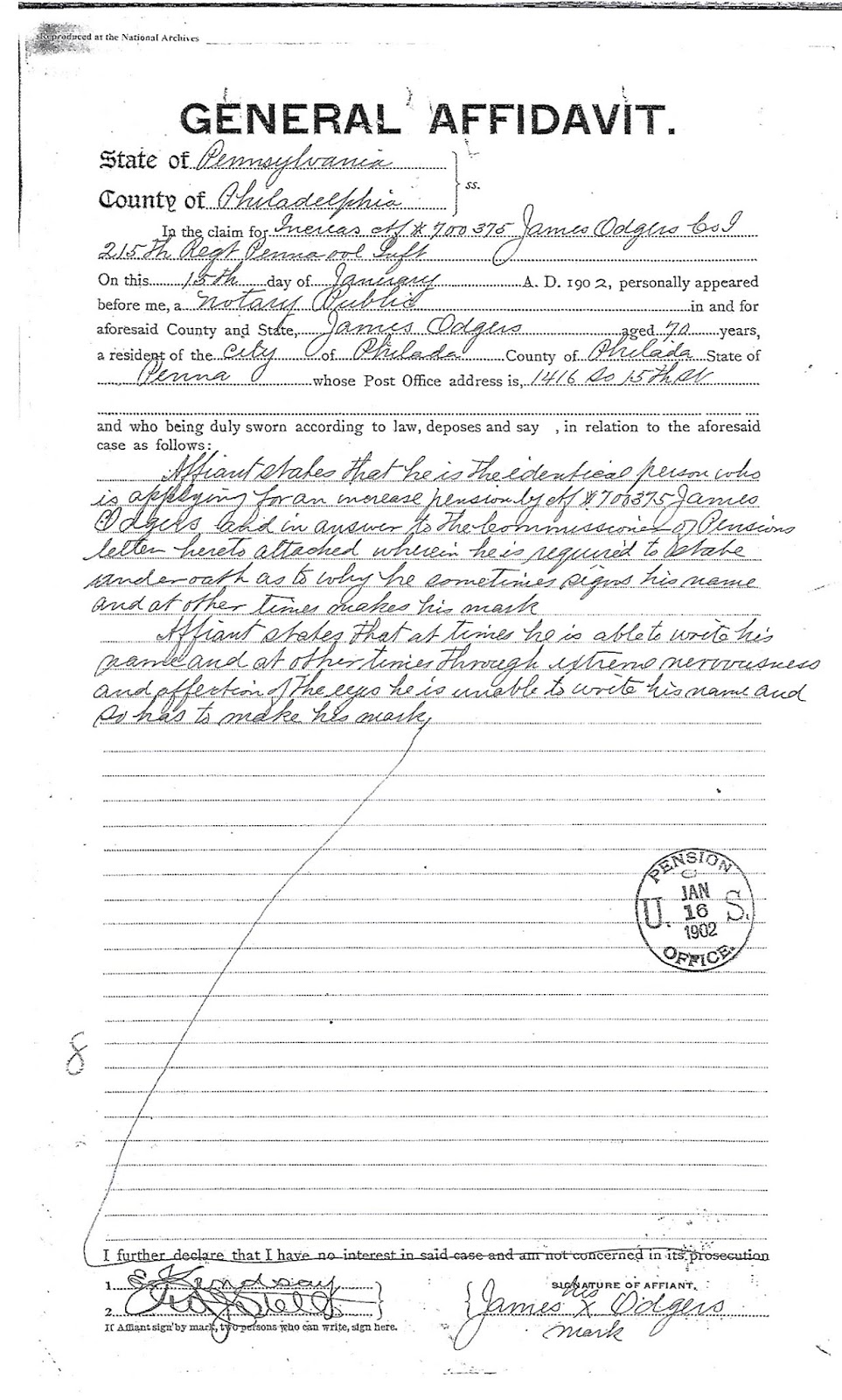 The Amateur Modern Family Historian: General Affidavit of 15 January 1902