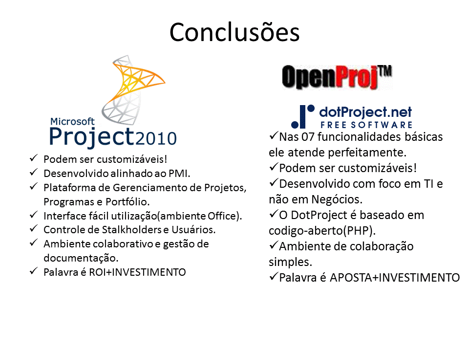 Gerência de Projetos SI: Guia do Openproj x Microsoft Project