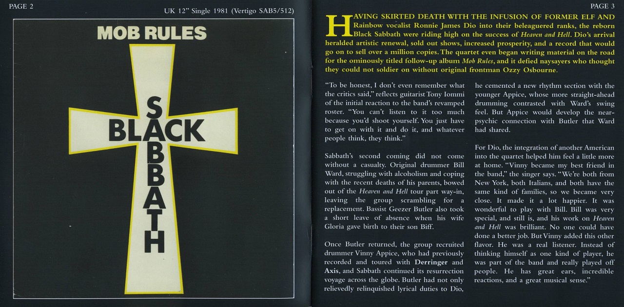 Cries from the Quiet World: Black Sabbath "Mob Rules"