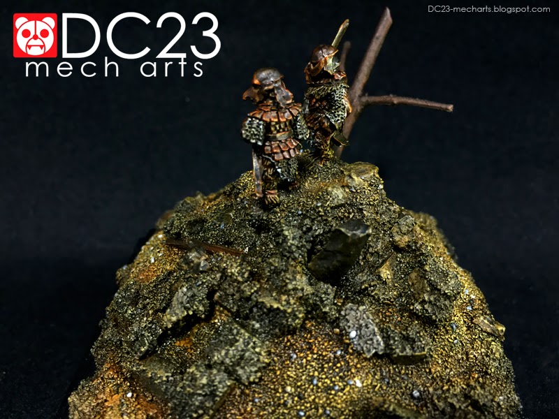 Games Workshop Sam and Frodo in Orc Armor verDC23 ~ Collage Art