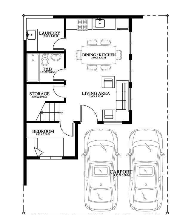 7 meters Home design ideas with layout plan 4plans - House Plan Map