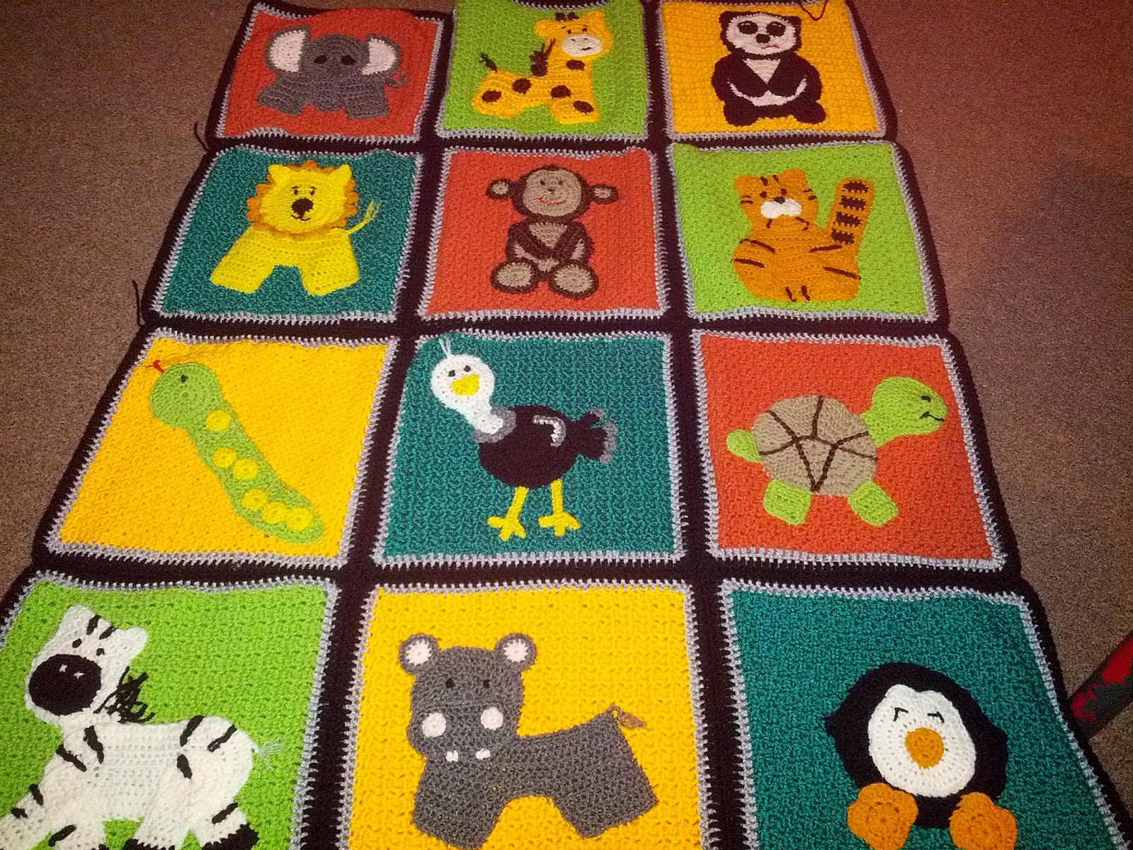 Blooming Lovely: WIP - Crochet Zoo Blanket