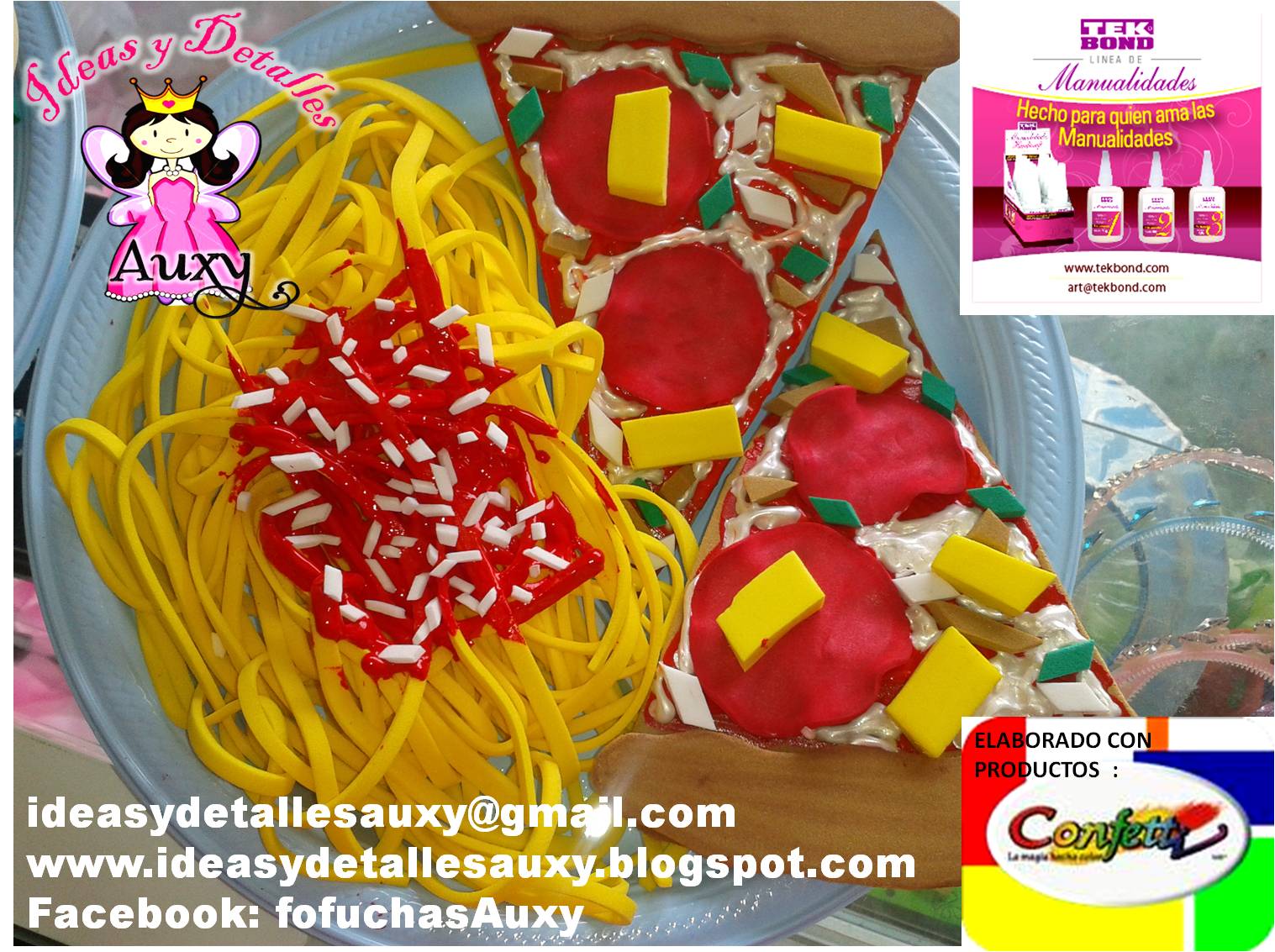 Ideas y Detalles Auxy: COMIDA DE FOMI PIZZA Y ESPAGUETTI
