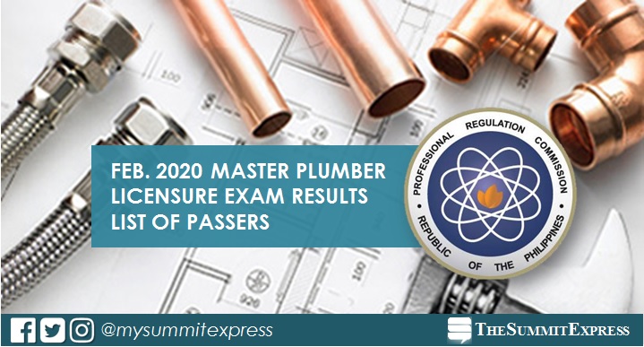 FULL RESULTS: February 2020 Master Plumber board exam list of passers ...