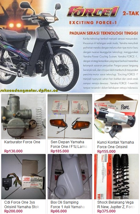 Daftar Harga Suku Cadang Yamaha Force 1 (One)