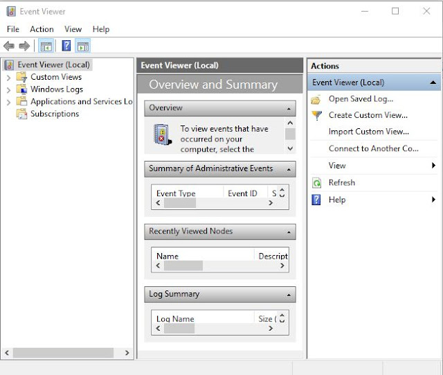 தொட்டு விடும் தூரம்: Windows 10 – Event Viewer
