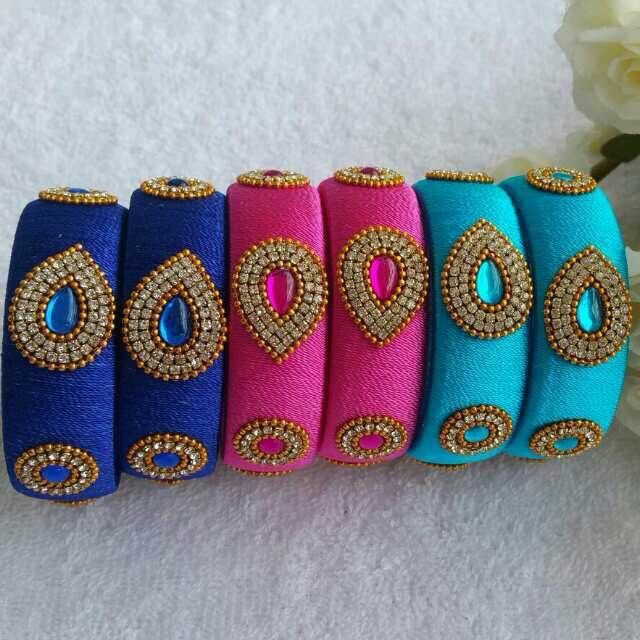 Colorful silk thread bangles