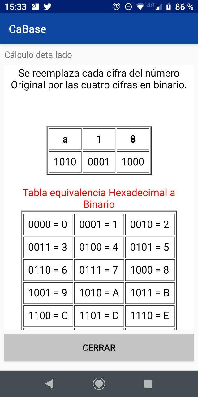 CaBase: app para aprender cambiar de base un numero