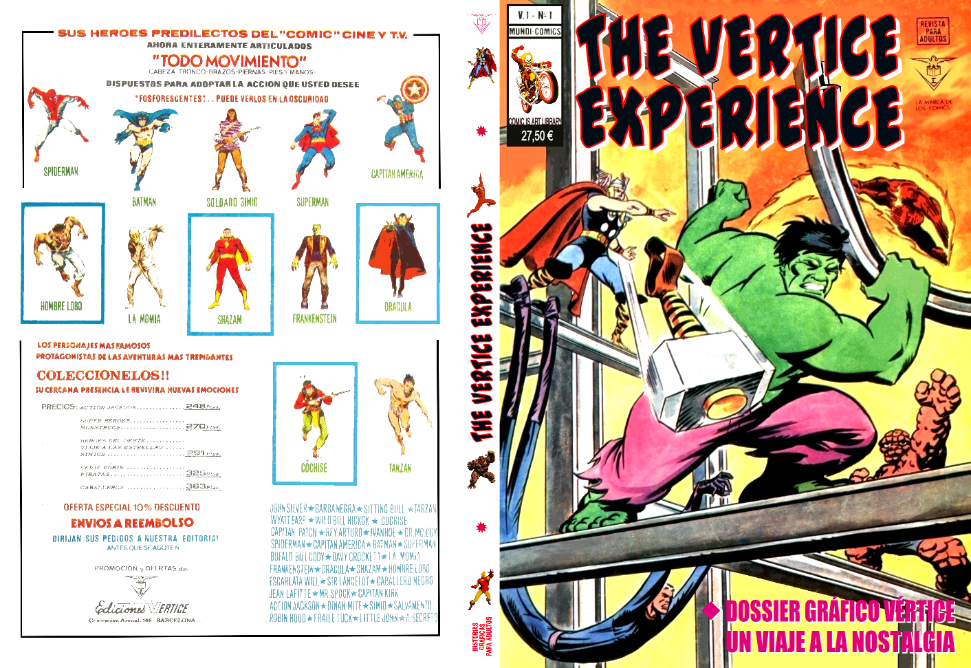 COMIC IS ART: THE VERTICE EXPERIENCE: HOMENAJES EN PORTADA Y CONTRAPORTADA