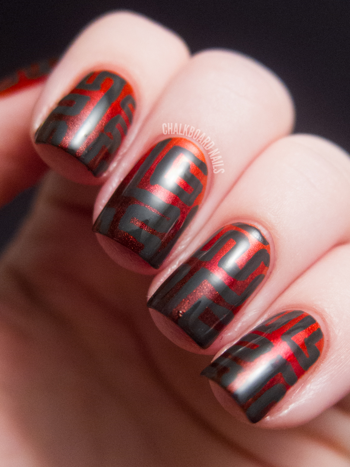 Fiery Gradient Maze - OPI Germany Nail Art | Chalkboard Nails | Phoenix ...