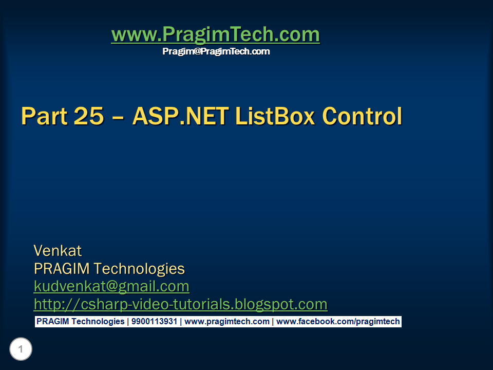 Sql Server Net And C Video Tutorial Part 25 Aspnet Listbox Control