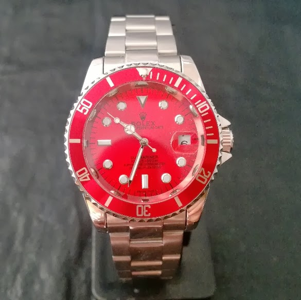 New rolex submariner silver red face red bezel automatic fully ...