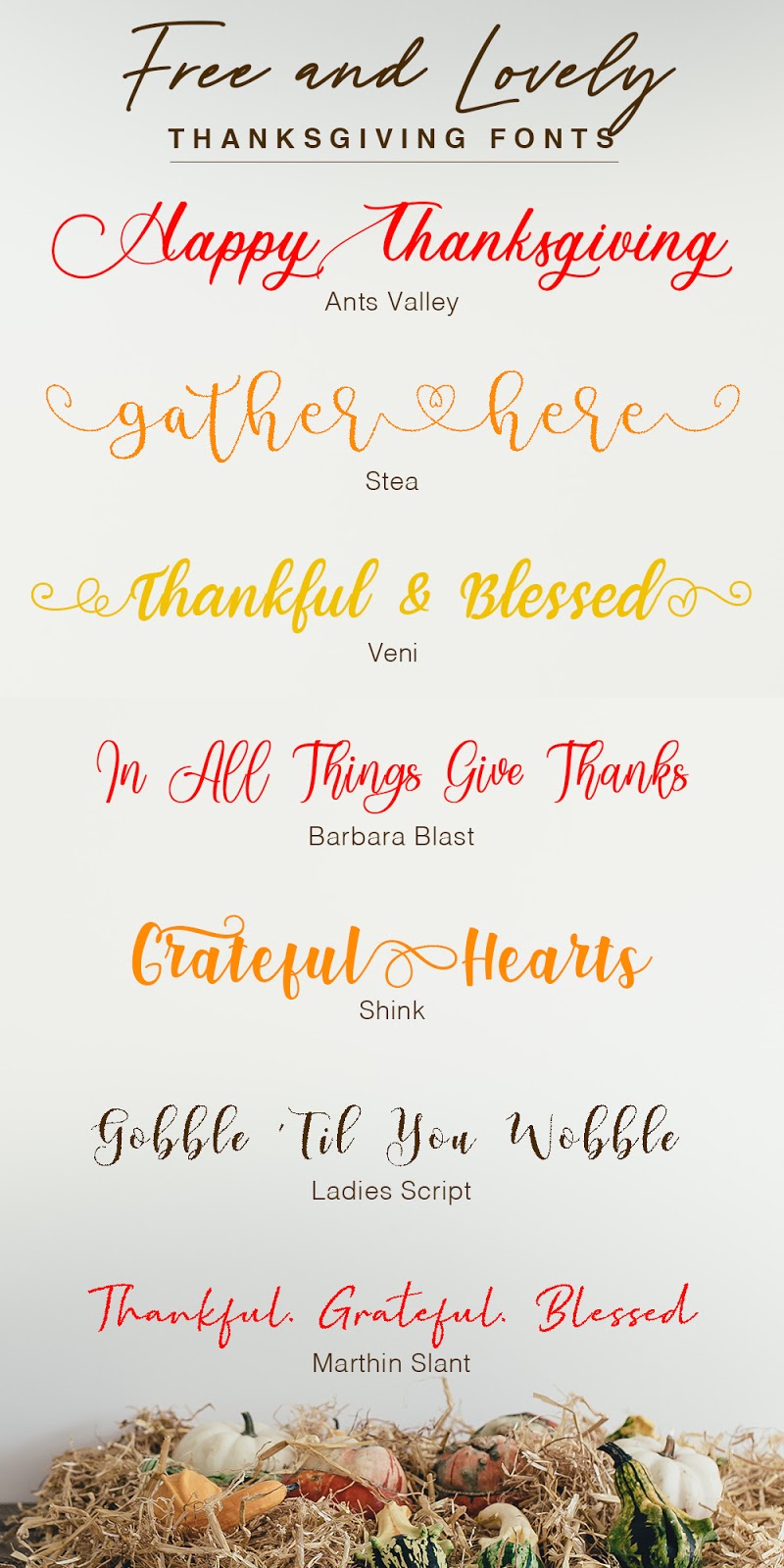 Fall Head Over Heels For These Free and Lovely Thanksgiving Fonts