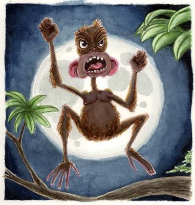 Funny monkey drawing