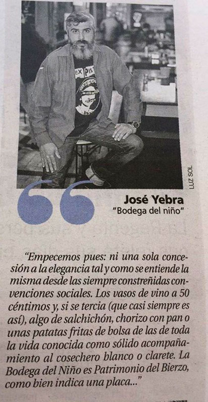 Castroventosa: José Yebra participa en “Barra libre”