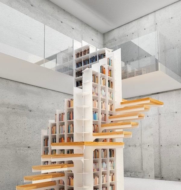 Bookshelf: Library staircase