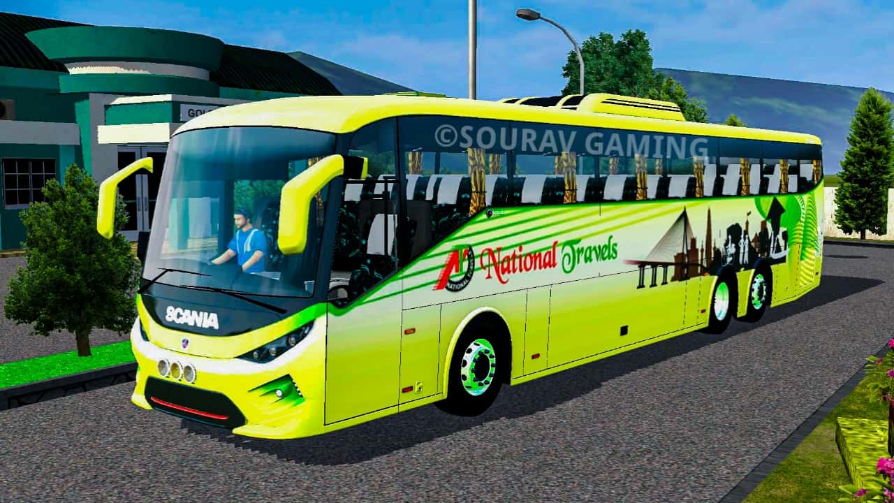 Updated SKS Scania K410 Bus Mod For BUSSID | National Travels Bus Skin