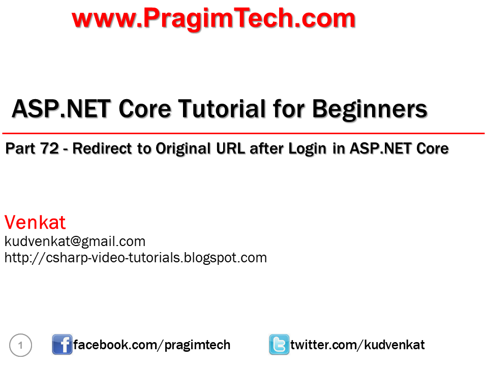 Sql server, .net and c# video tutorial: Redirect user to original url after login in asp.net ...