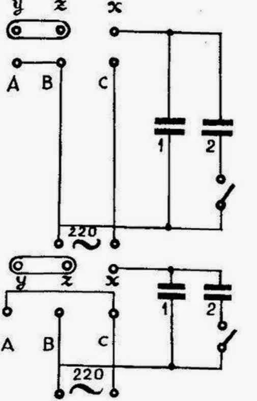 Legare motor trifazic la 220v | Schema Electrica