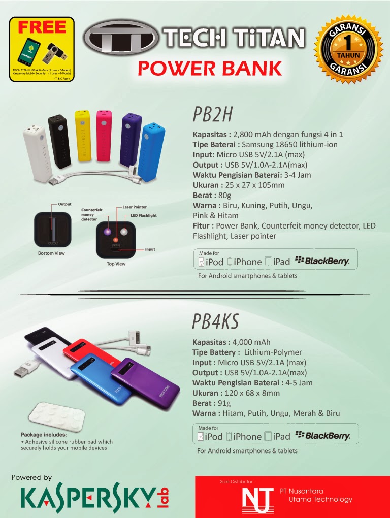 Power Bank Tech Titan ~ Tech Titan Indonesia