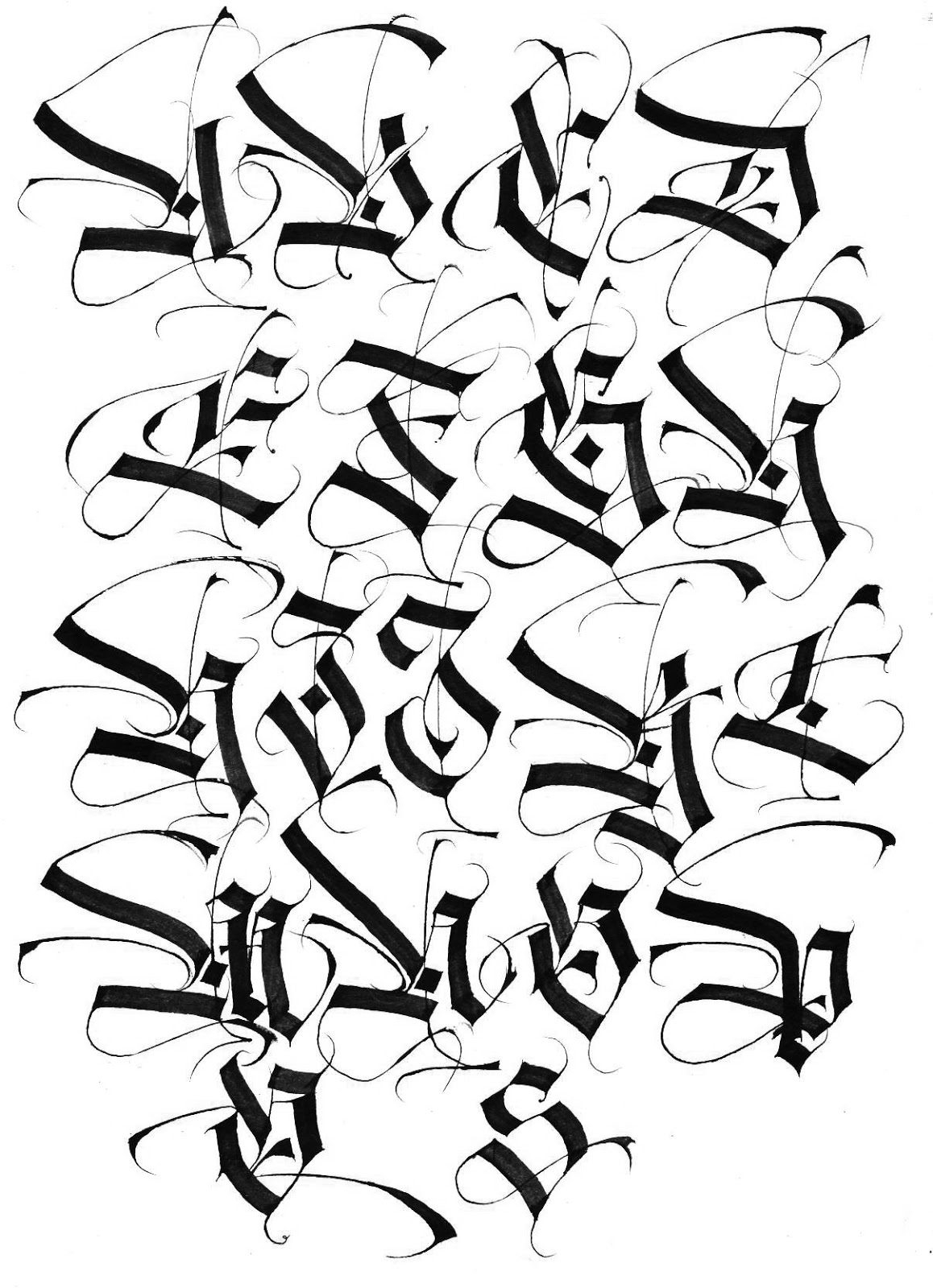 Calligraphy alphabet