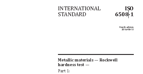 Rockwell hardness test ISO 6508