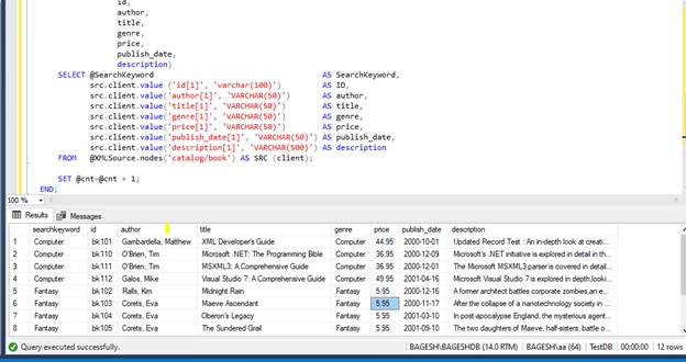 Microsoft Business Intelligence: Retrieving XML Data from the database ...