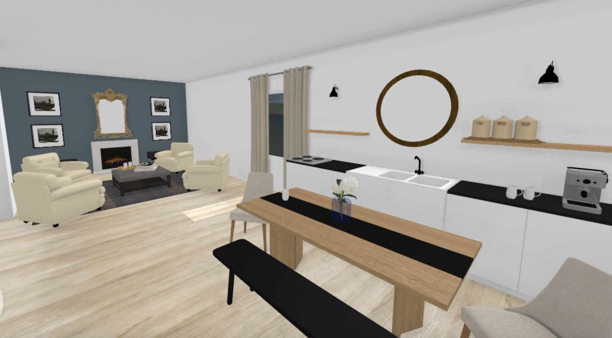 Client Design - An Open Concept Basement in 3D - Rambling Renovators