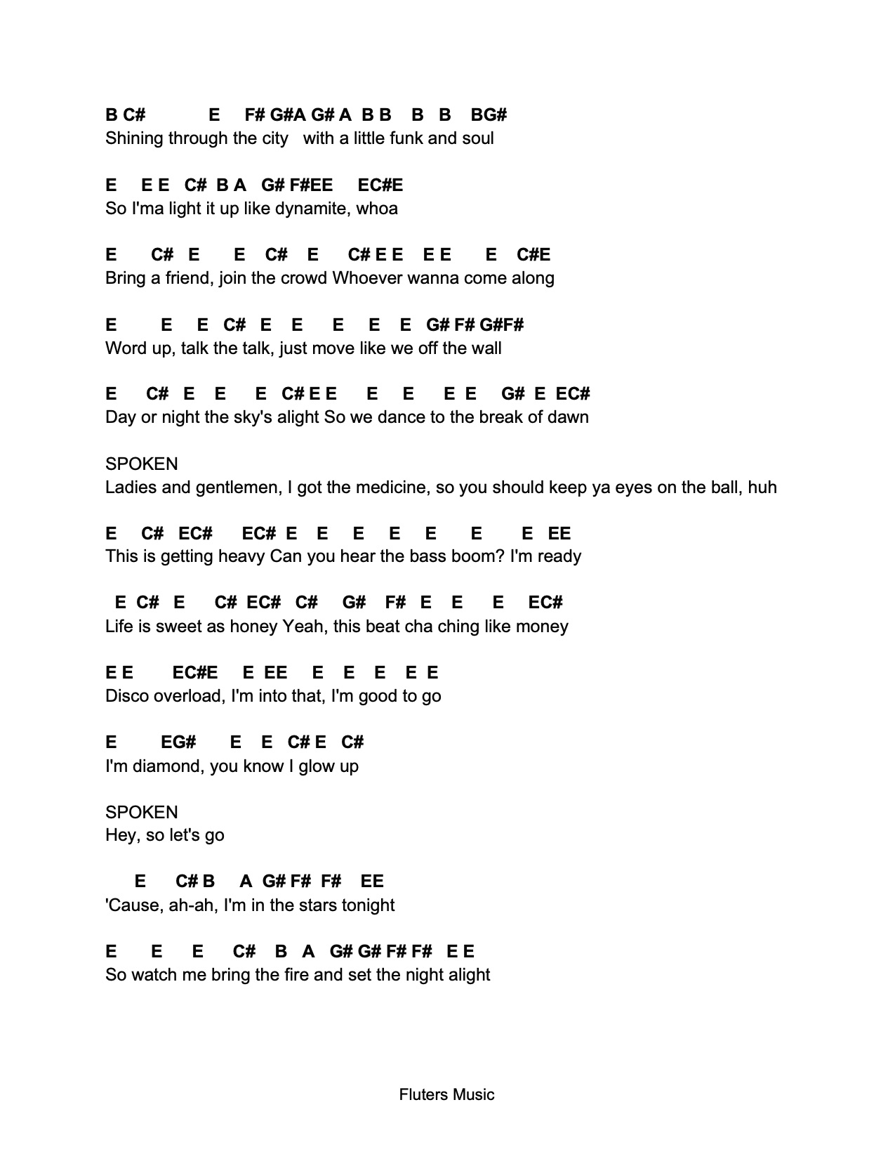 Flute Sheet Music: Dynamite