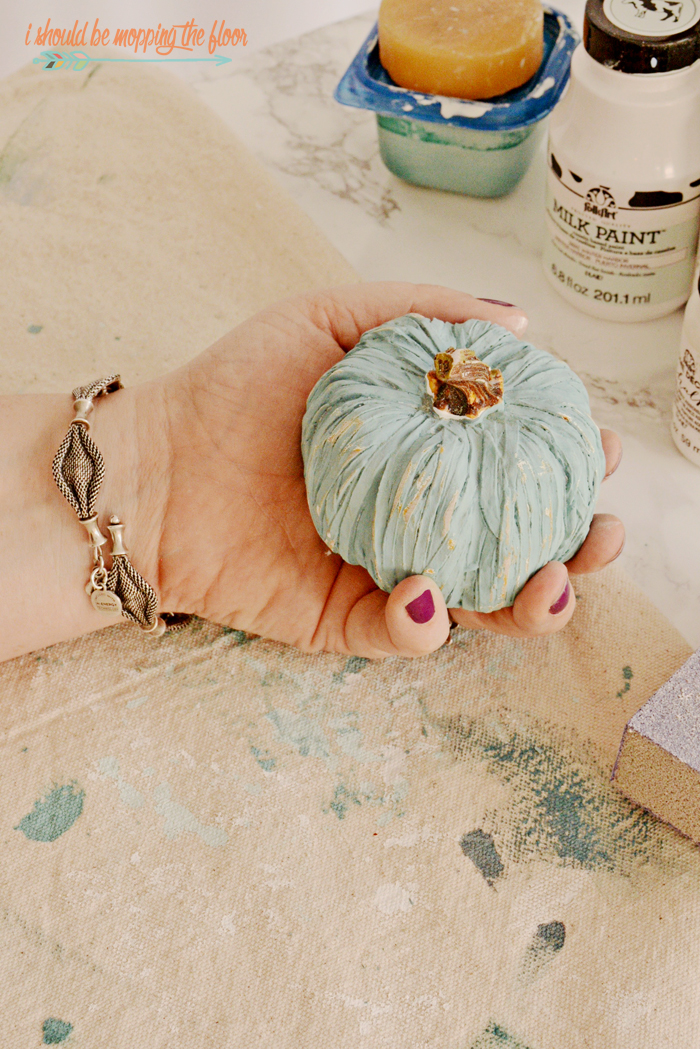Painted Dollar Store Pumpkins | i should be mopping the floor