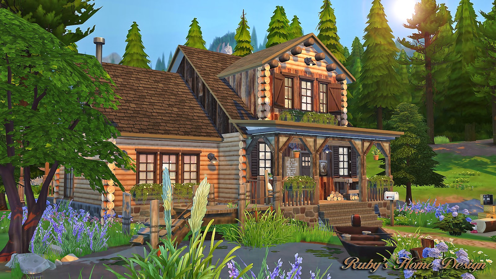Sims4 Forest Cabin 森林木屋 [ Ruby Red Sims ]