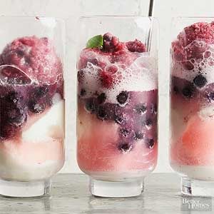 Sparkling Rose Blueberry Floats - Healthy Food Menu