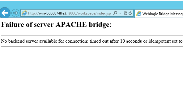 Exploits in Hyperion: Weblogic Bridge Message: Failure of server APACHE bridge: