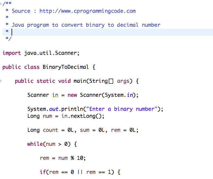 Programming Tutorials Java Program To Convert Binary To Decimal Number Programming Tutorials Java Program To Convert Binary To Decimal Number
