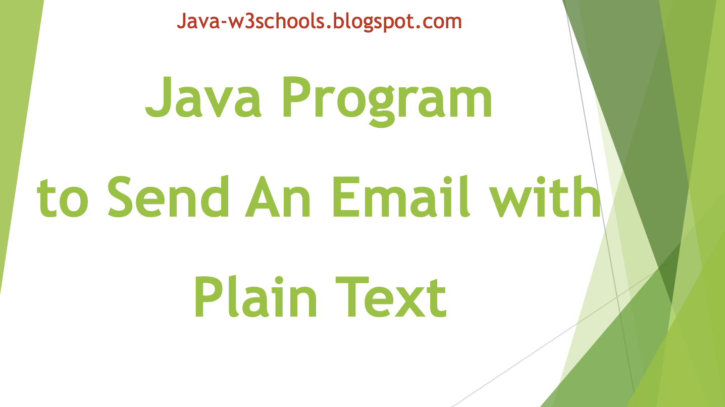 Java Program To Send An Email With Plain Text